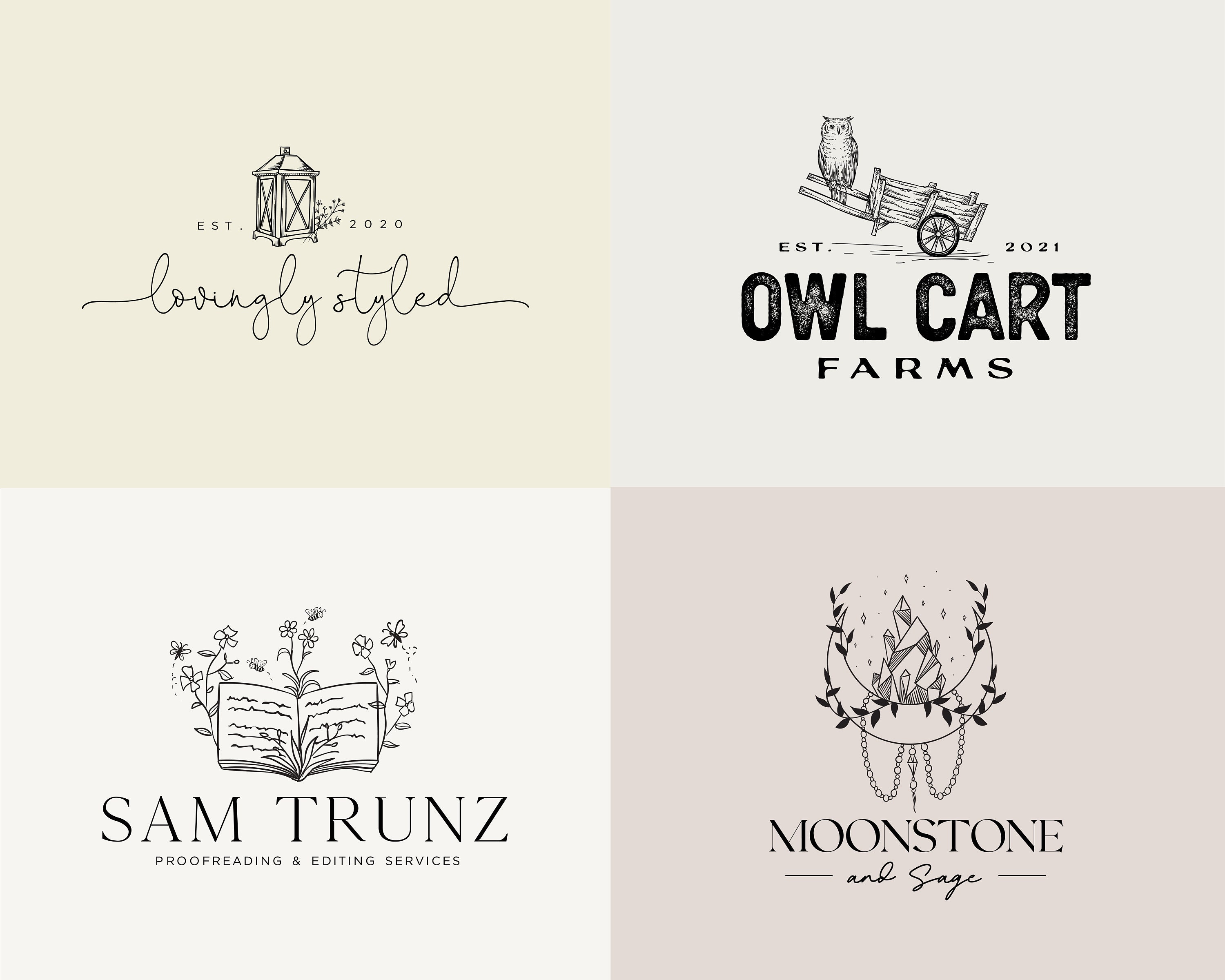 Custom Hand Drawing Logo Design Botanical Logo Floral Logo | Etsy