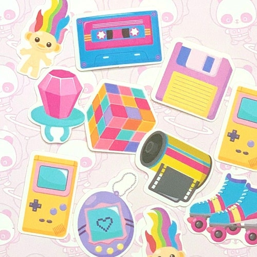 30 Pack Paper Retro 90s Girl Stickers SET 4 - Etsy UK