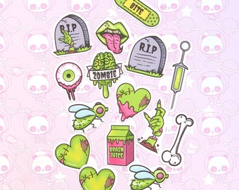 Zombie Stickers - Etsy