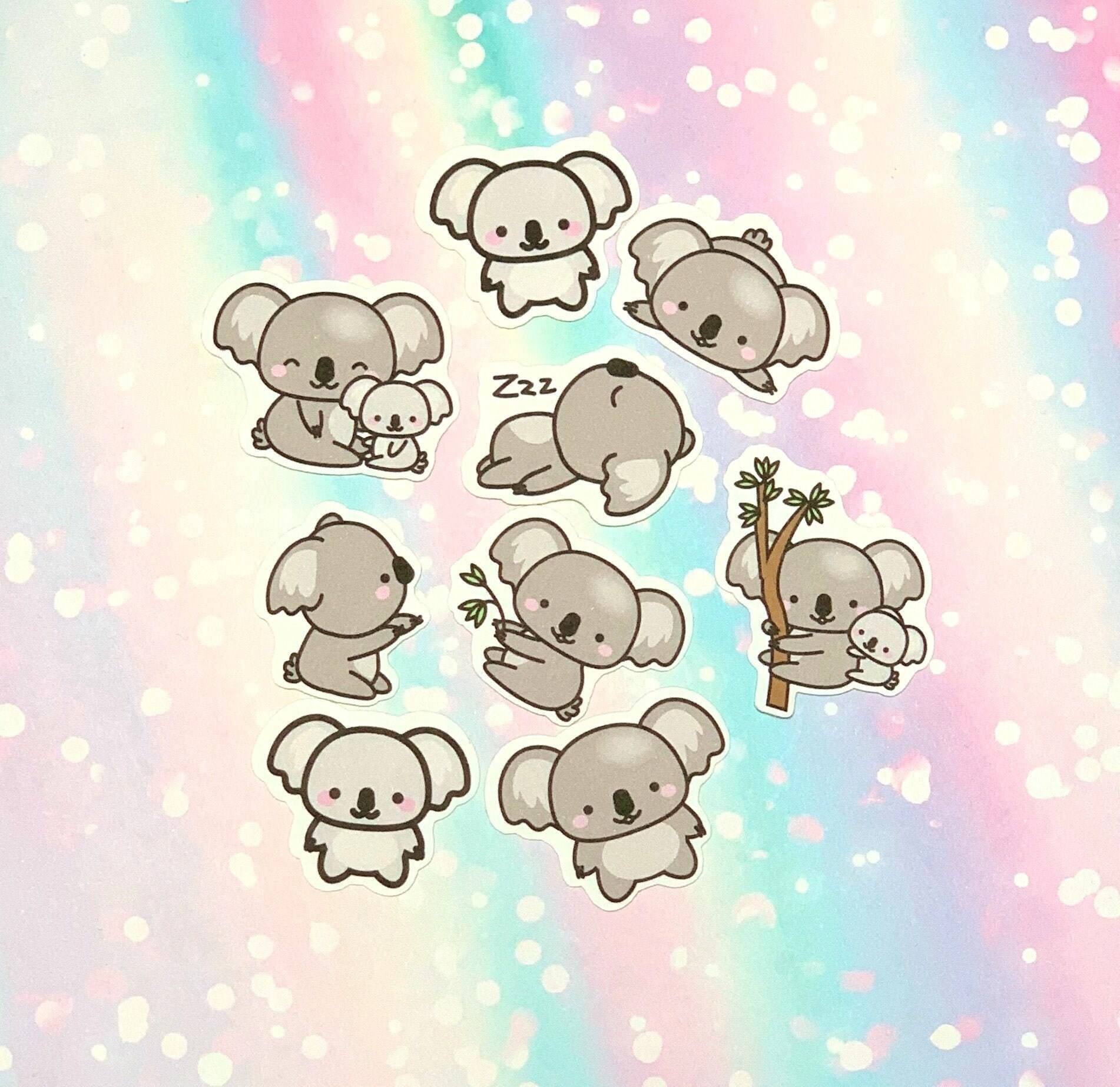 28 Pack Paper Kawaii Koala Stickers - Etsy