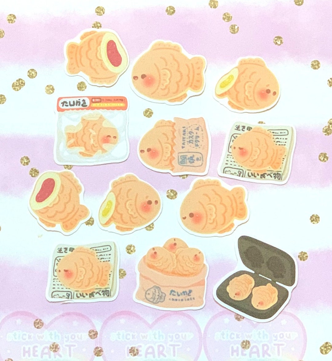 30 Pack Paper Japanese Taiyaki Stickers SET 2 - Etsy