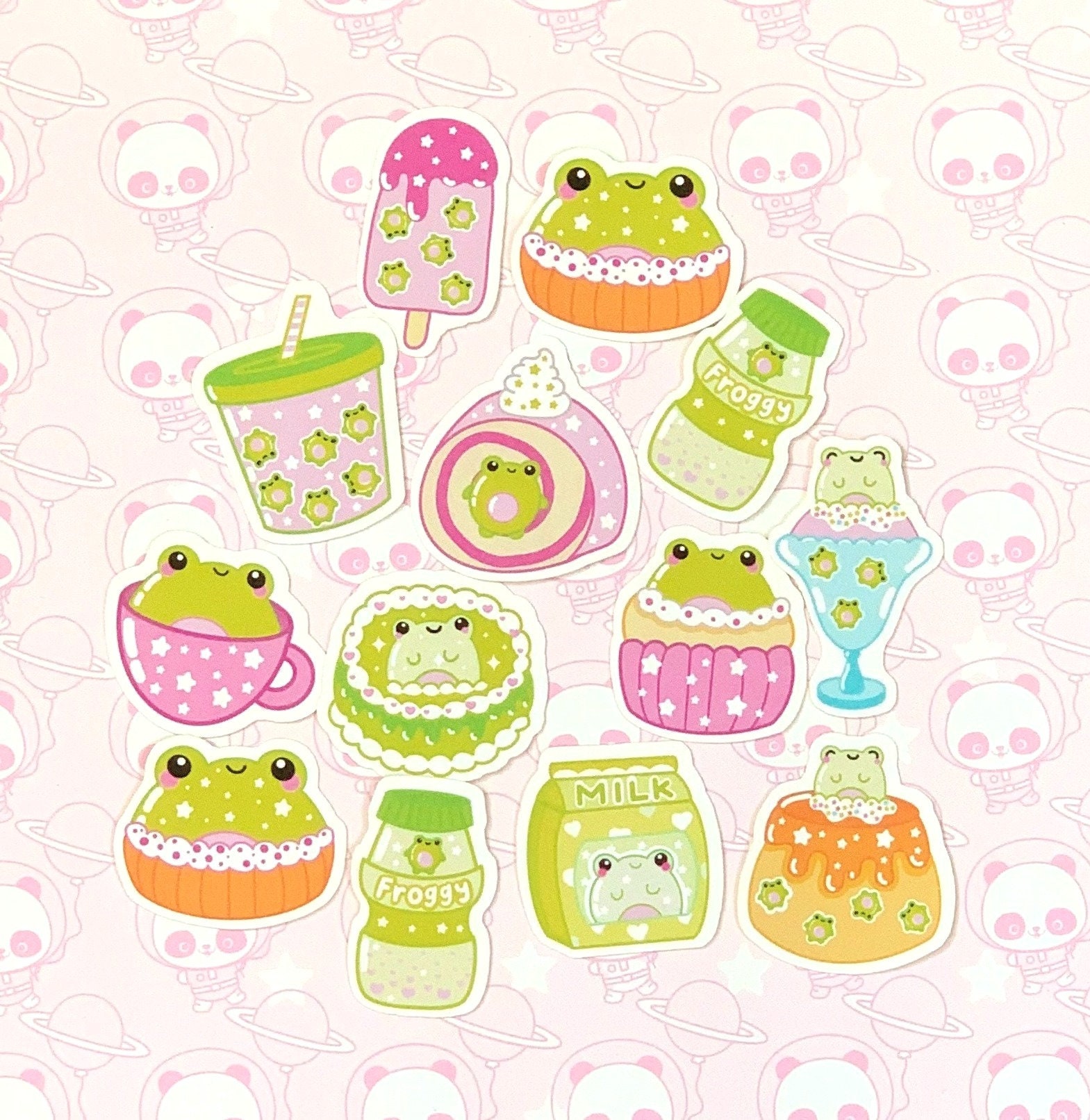 30 Pack Paper Kawaii Frog Snacks Stickers - Etsy UK