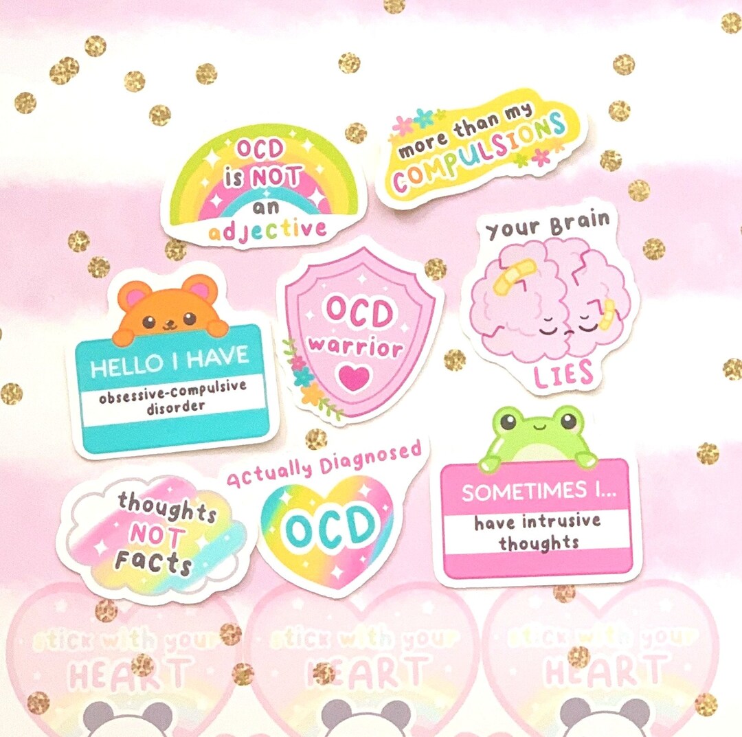 25 Pack Paper Kawaii OCD Obsessive-compulsive Disorder Stickers - Etsy
