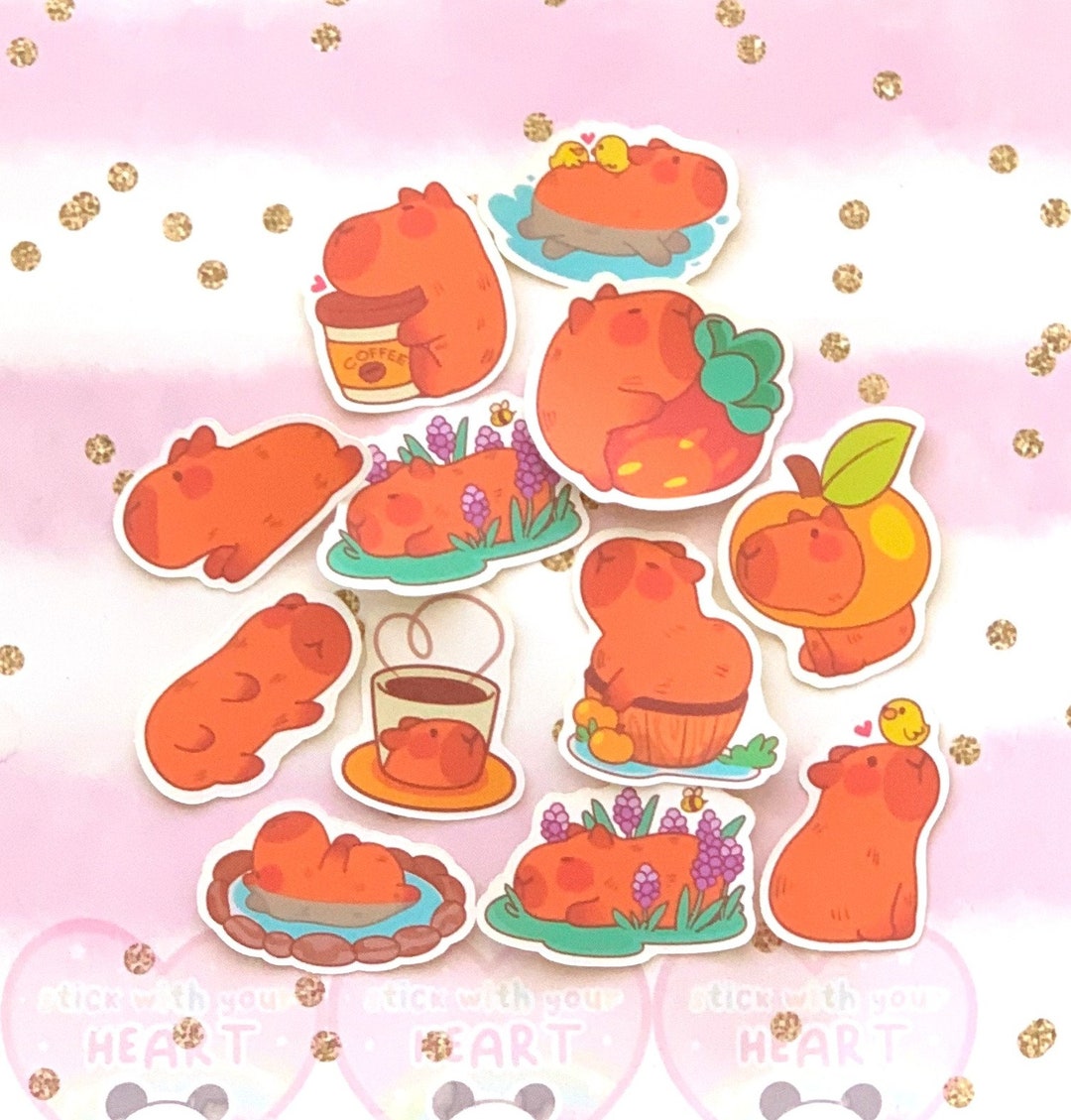 30 Pack Paper Kawaii Capybara Stickers SET 3 - Etsy