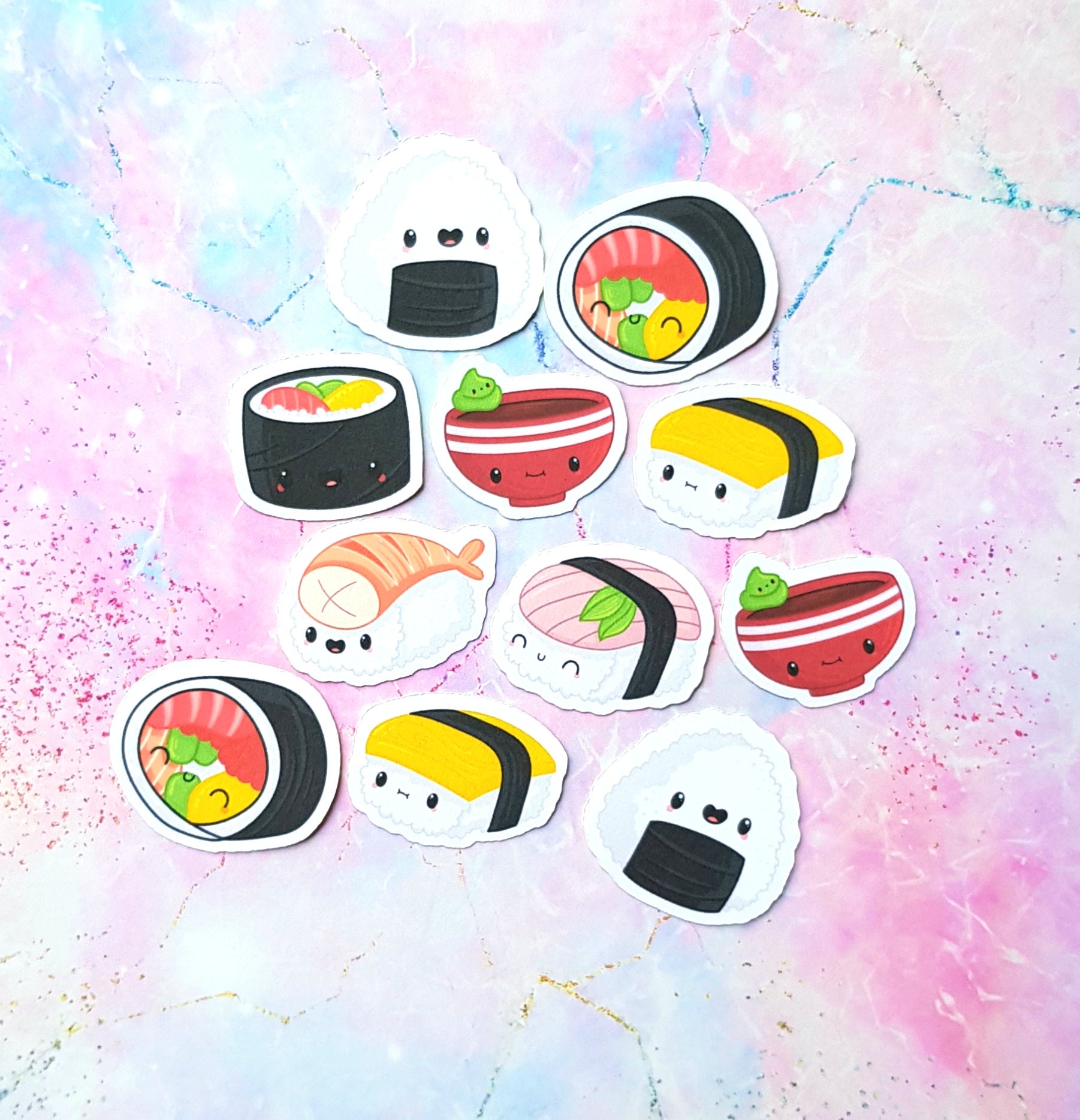 Labels Paper & Party Supplies 30 Pack Paper Kawaii Sushi Stickers SET 3 ...