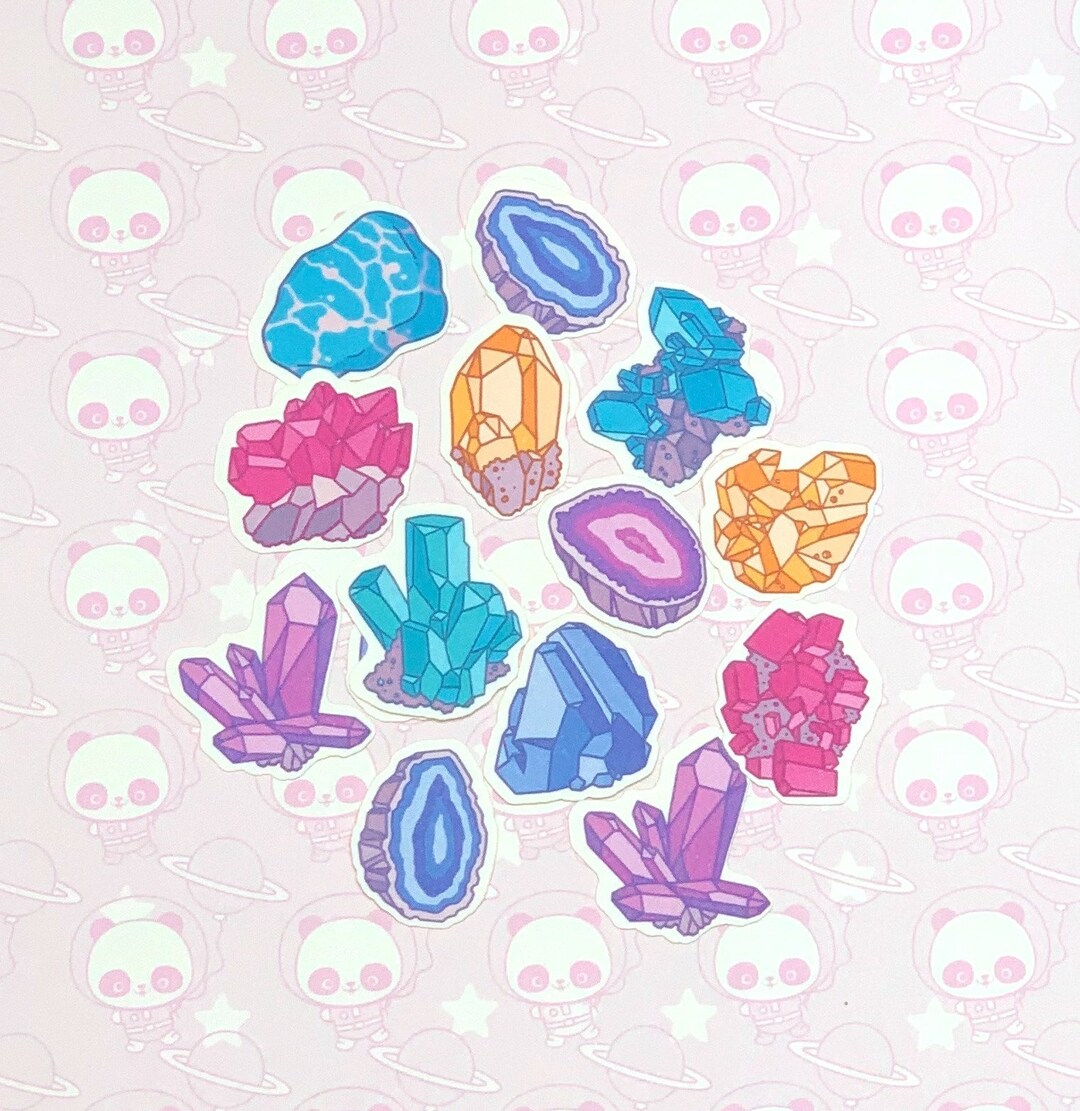 35 Pack Paper Minerals Stickers - Etsy