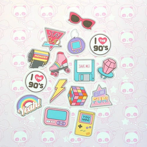 40 Pack Paper Retro 90s Stickers - Etsy
