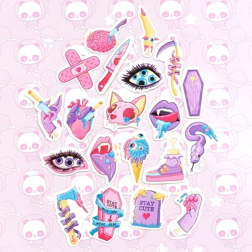 35 Pack Paper Pastel Goth Stickers SET 8 - Etsy