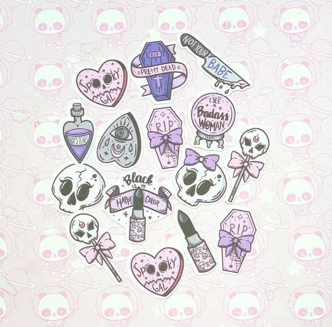 35 Pack Paper Pastel Goth Stickers SET 8 - Etsy