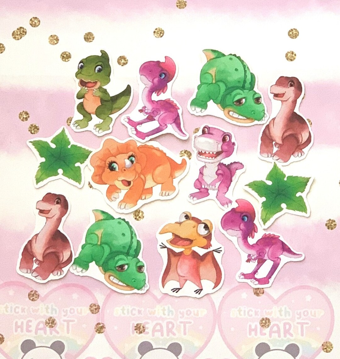 30 Pack 80s Dinosaur Character Paper Stickers Set - Etsy
