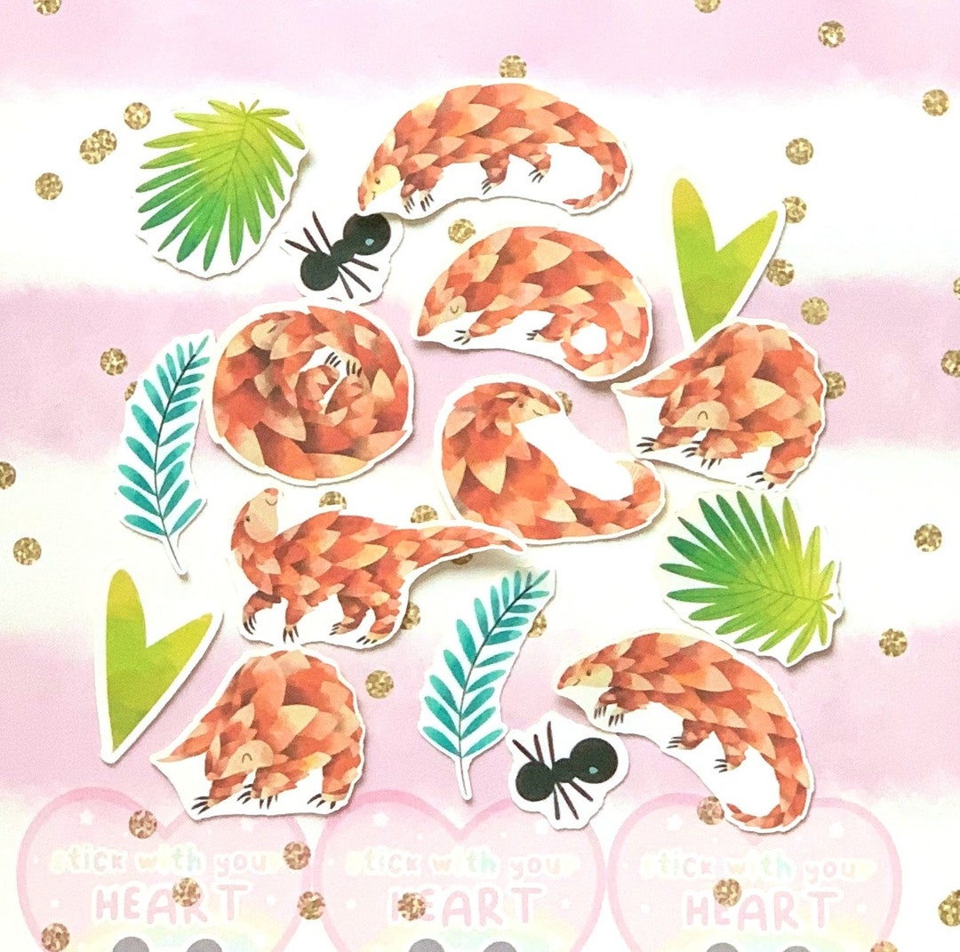 30 Pack Paper Kawaii Pangolin Stickers - Etsy