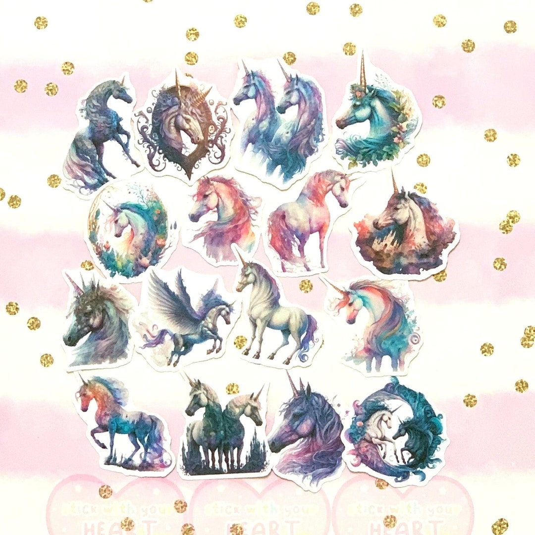 30 Pack Paper Dark Unicorns Stickers - Etsy