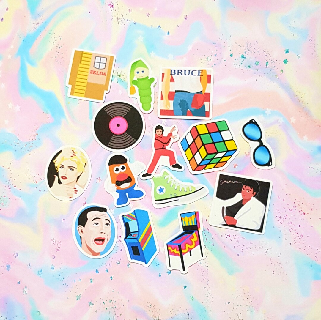40 Pack Paper 80s Retro Stickers - Etsy UK