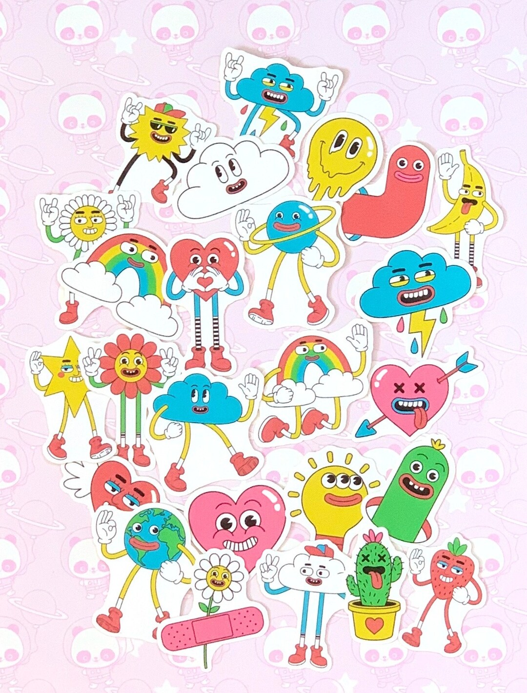 30 Pack Paper Funny Cartoons Retro Stickers - Etsy