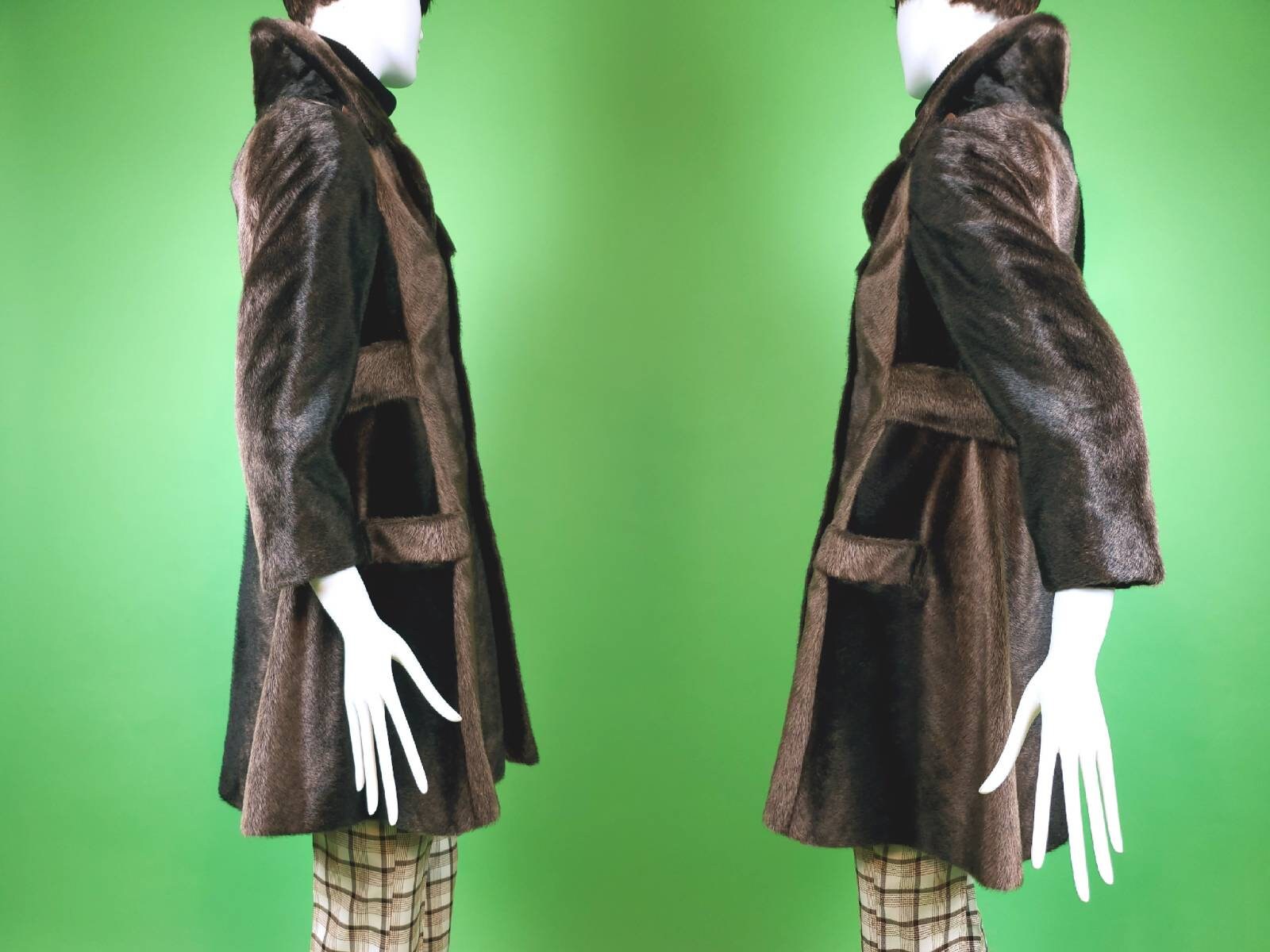 1960s Vintage Mod Coat. Short Pile Faux Beaver Fur. by Russel | Etsy