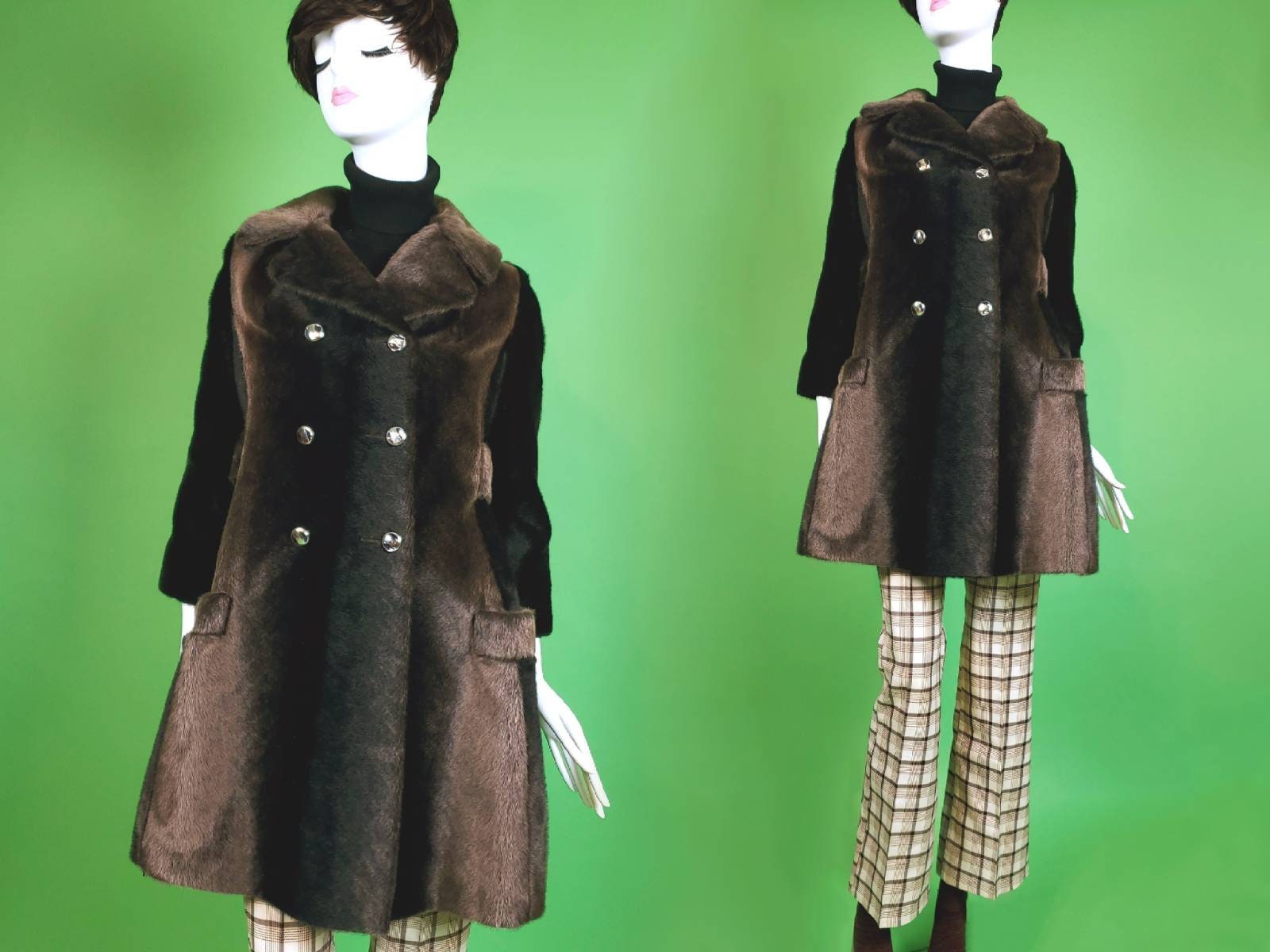 1960s Vintage Mod Coat. Short Pile Faux Beaver Fur. by Russel | Etsy