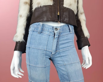 Vintage Window Pane Blue Jeans - Etsy