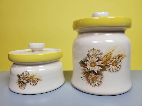Retro 70s Ceramic Sugar Container Vintage Baking Storage Kitchen ...