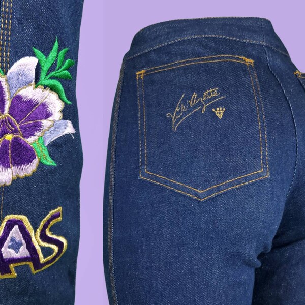 Embroidered Jeans - Etsy