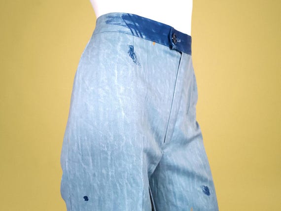 Vintage 60s/70s Paint Splatter Bell Bottoms - High Ri… - Gem