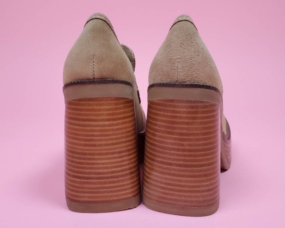Deadstock vintage 90s chunky platforms. Stacked leath… - Gem