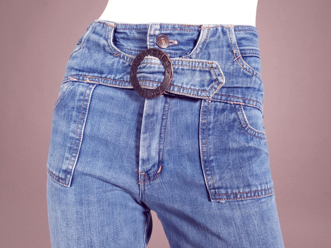 1970s Unique Hippie Jeans by Britches N Things Vintage Denim Distressed ...