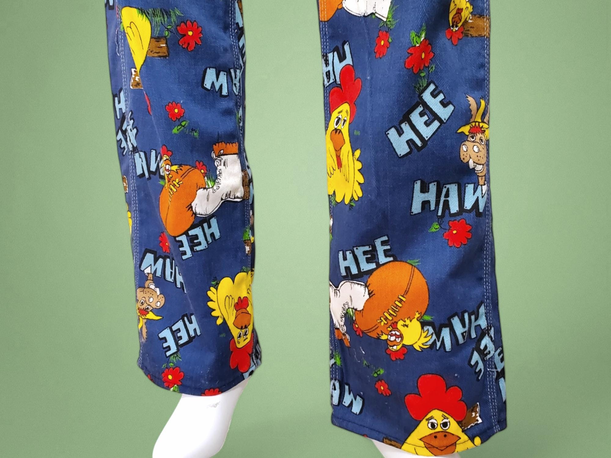 1970s Hee Haw Cartoon Overalls, Liberty Novelty Print (XS) - Etsy