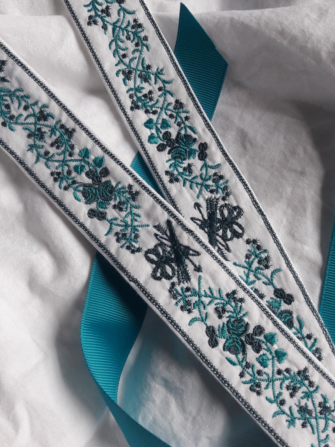 Pair of 18th Century Cupid Garters in Cotton and Grosgrain Ribbon - Etsy