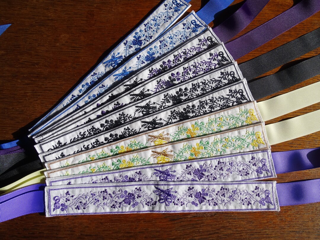 Pair of 18th Century Cupid Garters in Cotton and Grosgrain Ribbon - Etsy