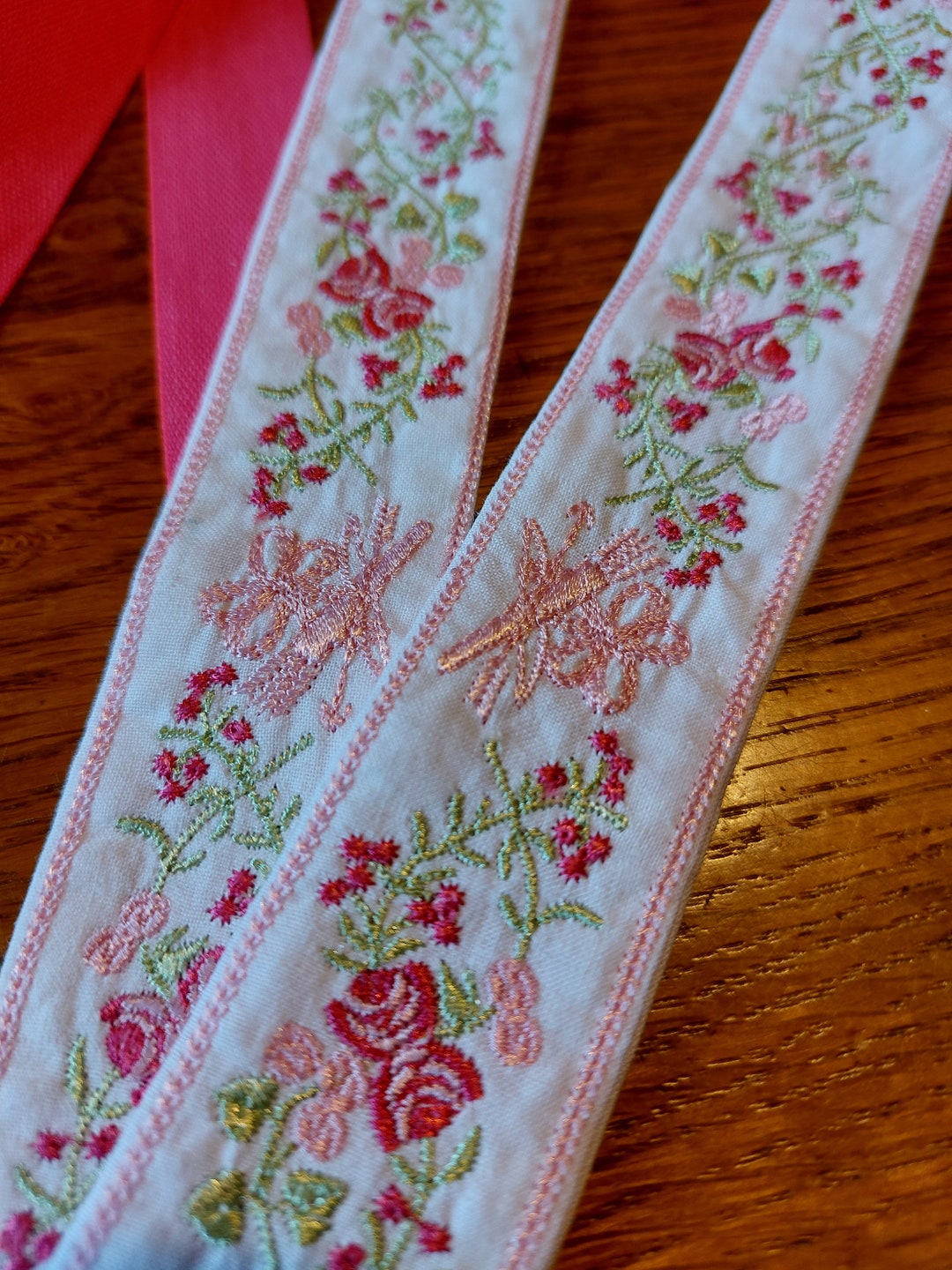 Pair of 18th Century Cupid Garters in Cotton and Twill Ribbon - Etsy