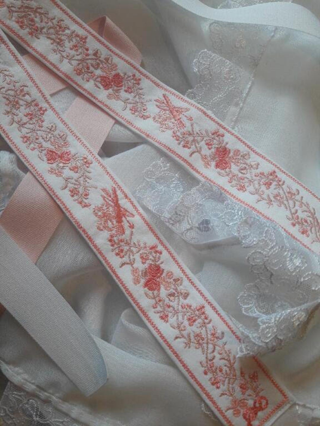 Pair of 18th-century Cupid Garters in Cotton and Twill Ribbon - Etsy