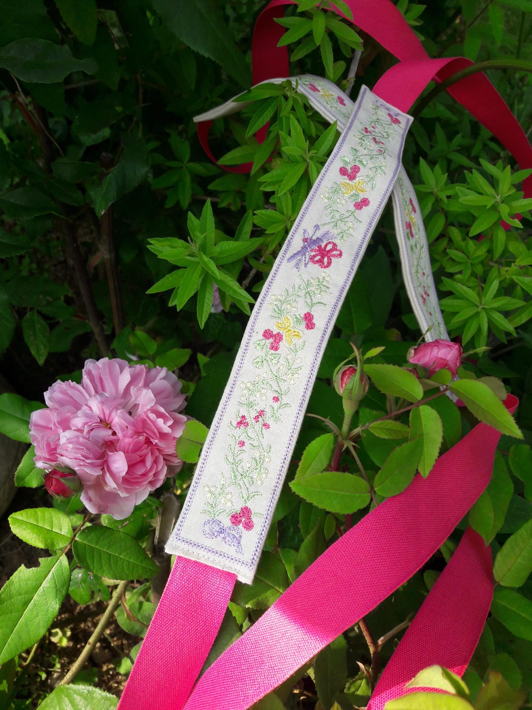 Pair of 18th Century Cupid Garters in Cotton and Twill Ribbon - Etsy