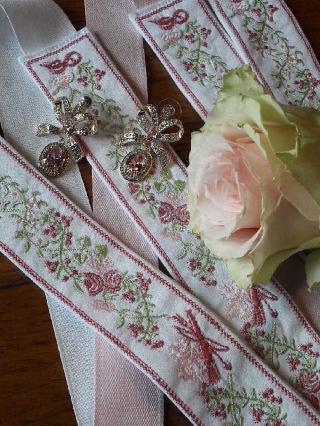 Pair of 18th-century Cupid Garters in Cotton and Cotton Ribbon - Etsy