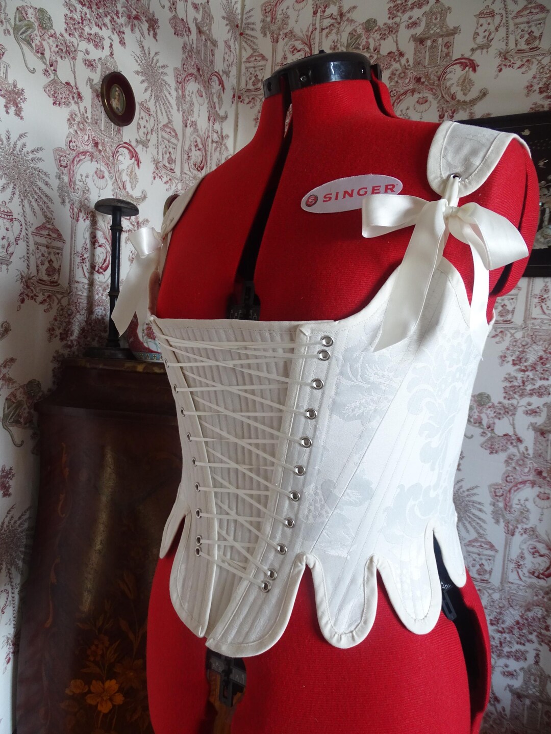 CUSTOM MADE BARBARA Corset Historical Reconstruction Wedding Baroque Style Romantic Marie ...