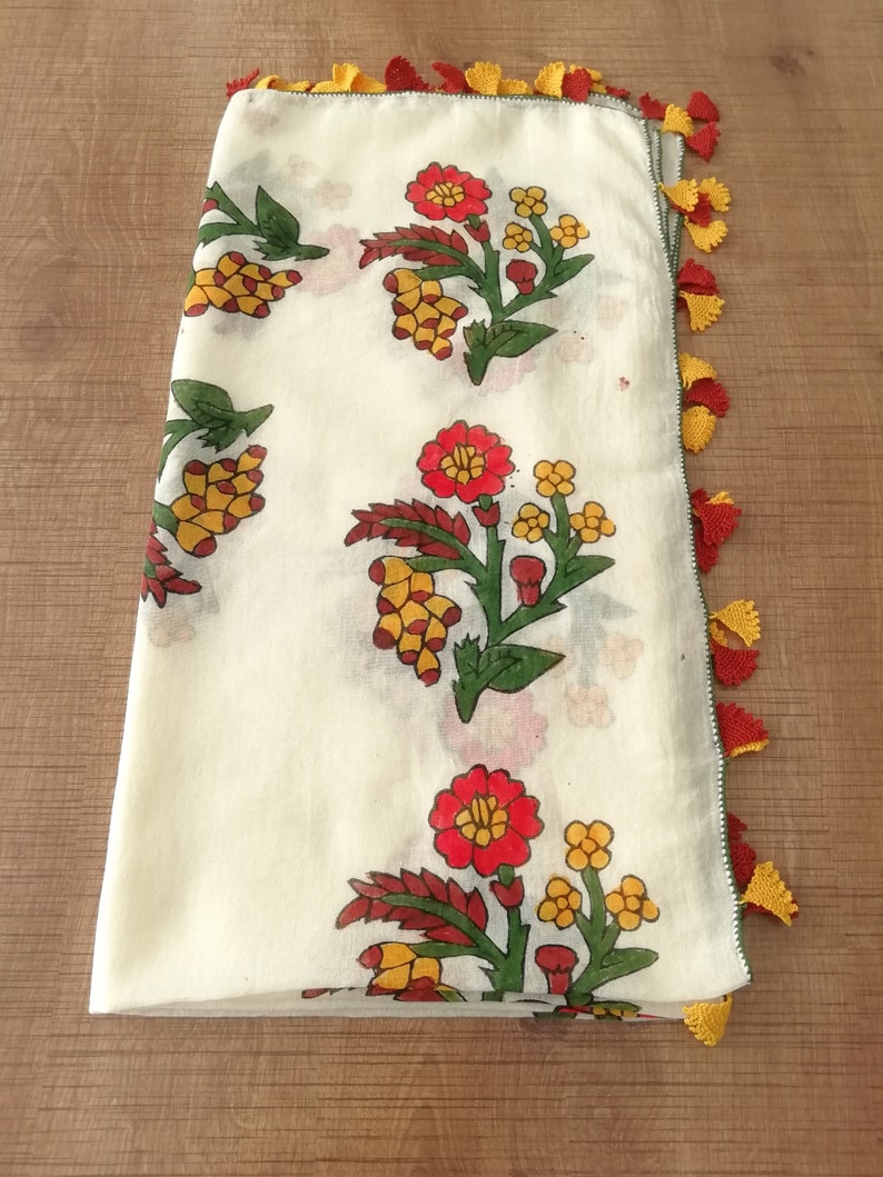 Turkish Yazma, Oya Scarf , Colorful Floral Spring Foulard, Vivid Color ...