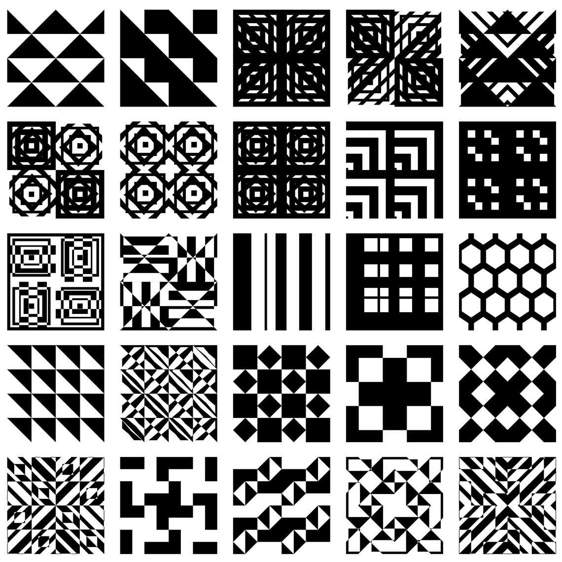 Seamless Patterns Png Bundle 7, Black and White Patterns Png ...