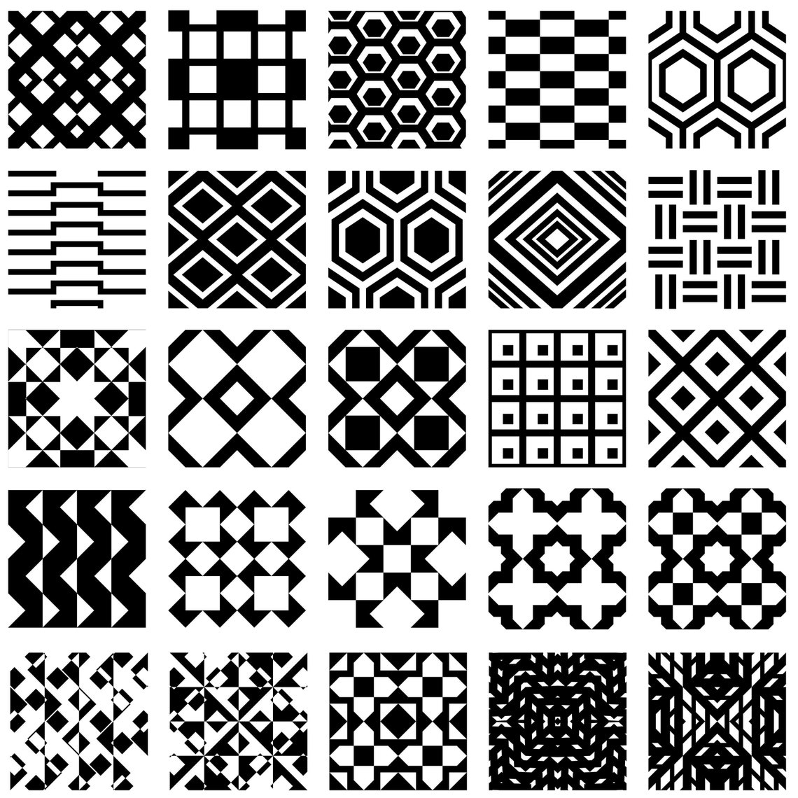 Seamless Patterns Png Bundle 7 Black and White Patterns Png | Etsy