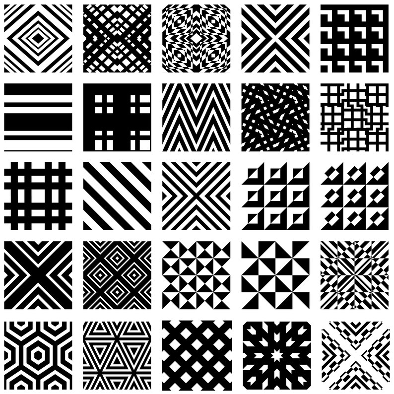 Seamless Patterns Png Bundle 7, Black and White Patterns Png ...