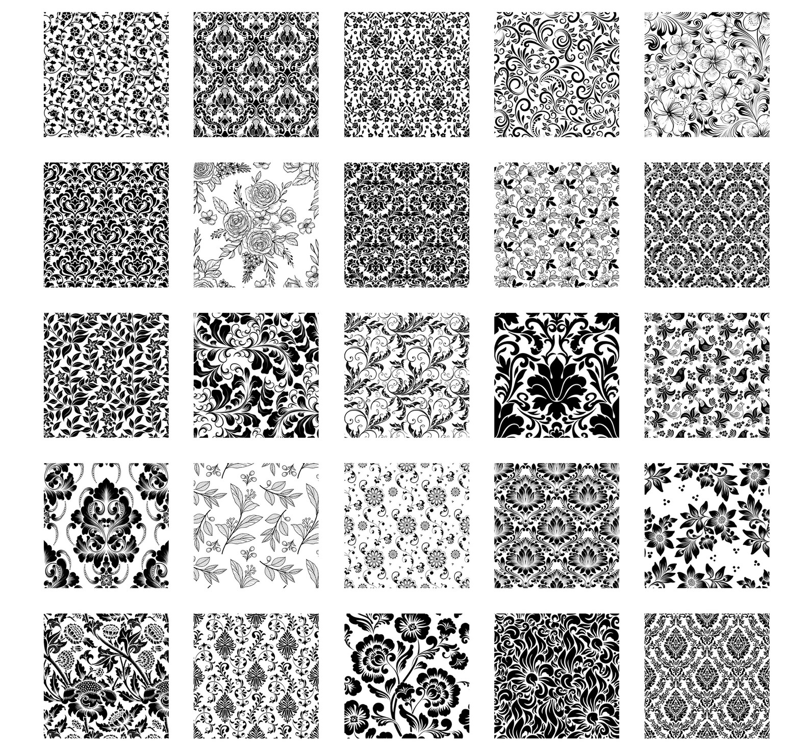 Seamless Flower Patterns Svg Bundle 39, Png Patterns , Vector Patterns ...