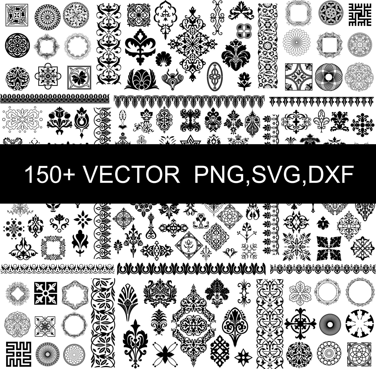 Multi Pattern Vector Png Svg Dxf, Vector Art Pattern, Transparent ...
