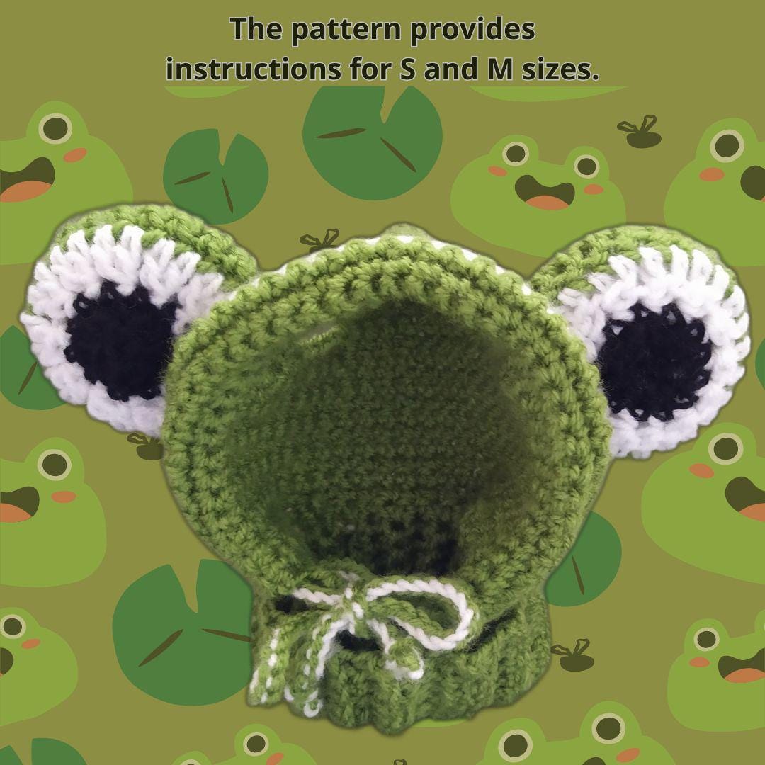 Funny Dog Halloween Costumes, Crochet Pattern, Frog Hat for Cat, Dog ...
