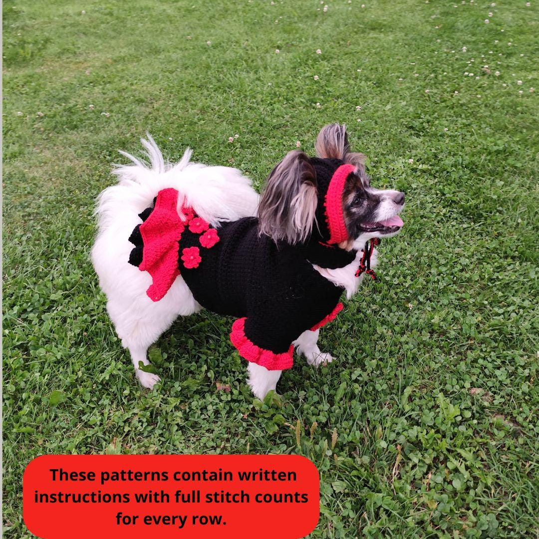 Crochet Dog Costume Pattern: Ruffle Dress & Hat (PDF Pattern) - Etsy