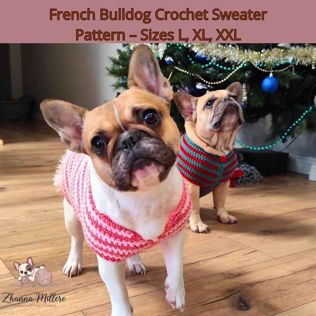 Crochet French Bulldog Sweater Pattern, Sizes L-XXL (PDF Pattern) - Etsy