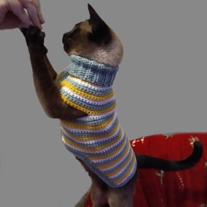 Crochet Pattern for Cats, Sphynx Clothes, Gift for Cat, Designer Cat ...