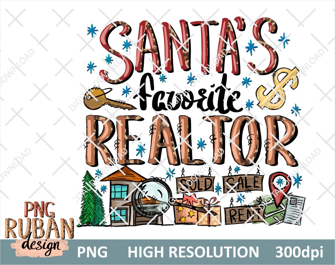 Santa's Favorite Realtor Png Design, Sublimation Png Design, Realtor ...