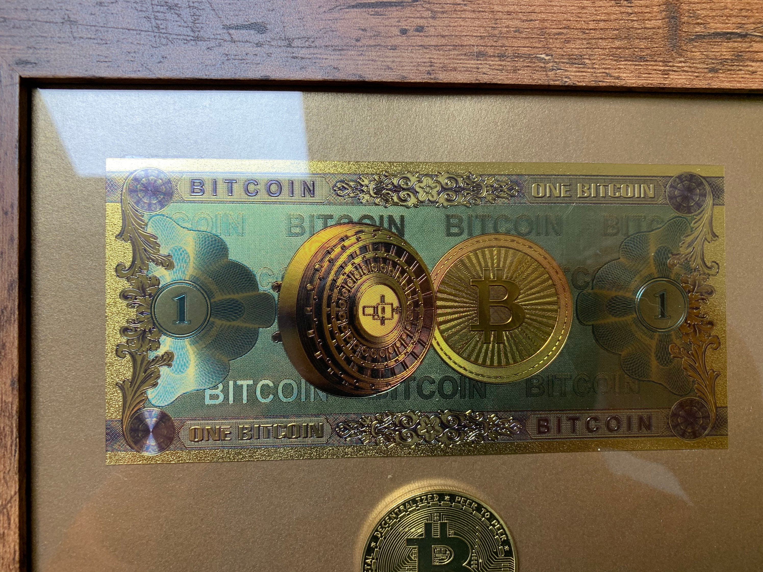 Bitcoin Cryptocurrency Gold Bank Note Frame | Etsy