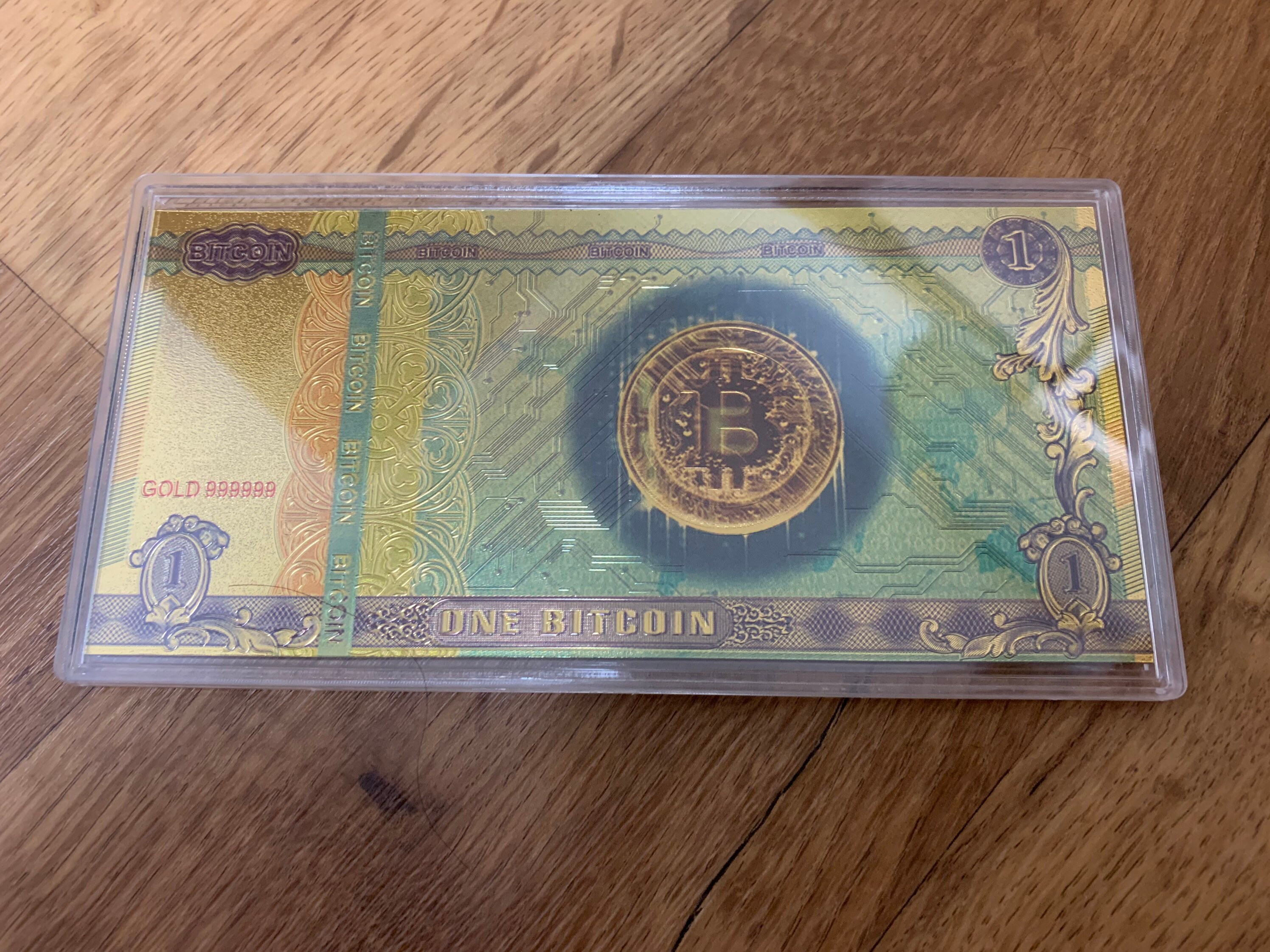 Bitcoin Cryptocurrency Gold Bank Note on Display Case and | Etsy