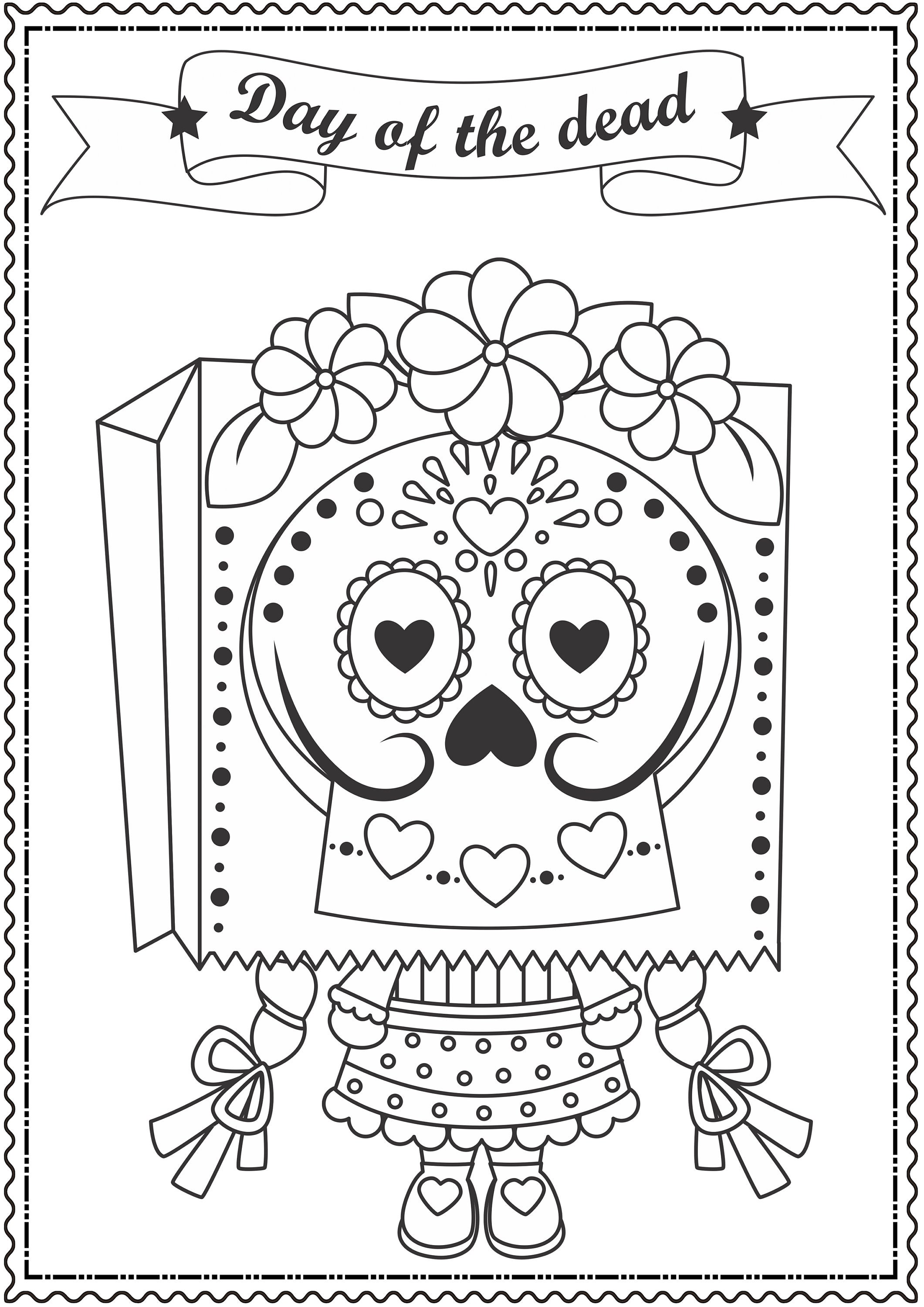 Day of the Dead/dia De Los Muertos Coloring Pages | Etsy