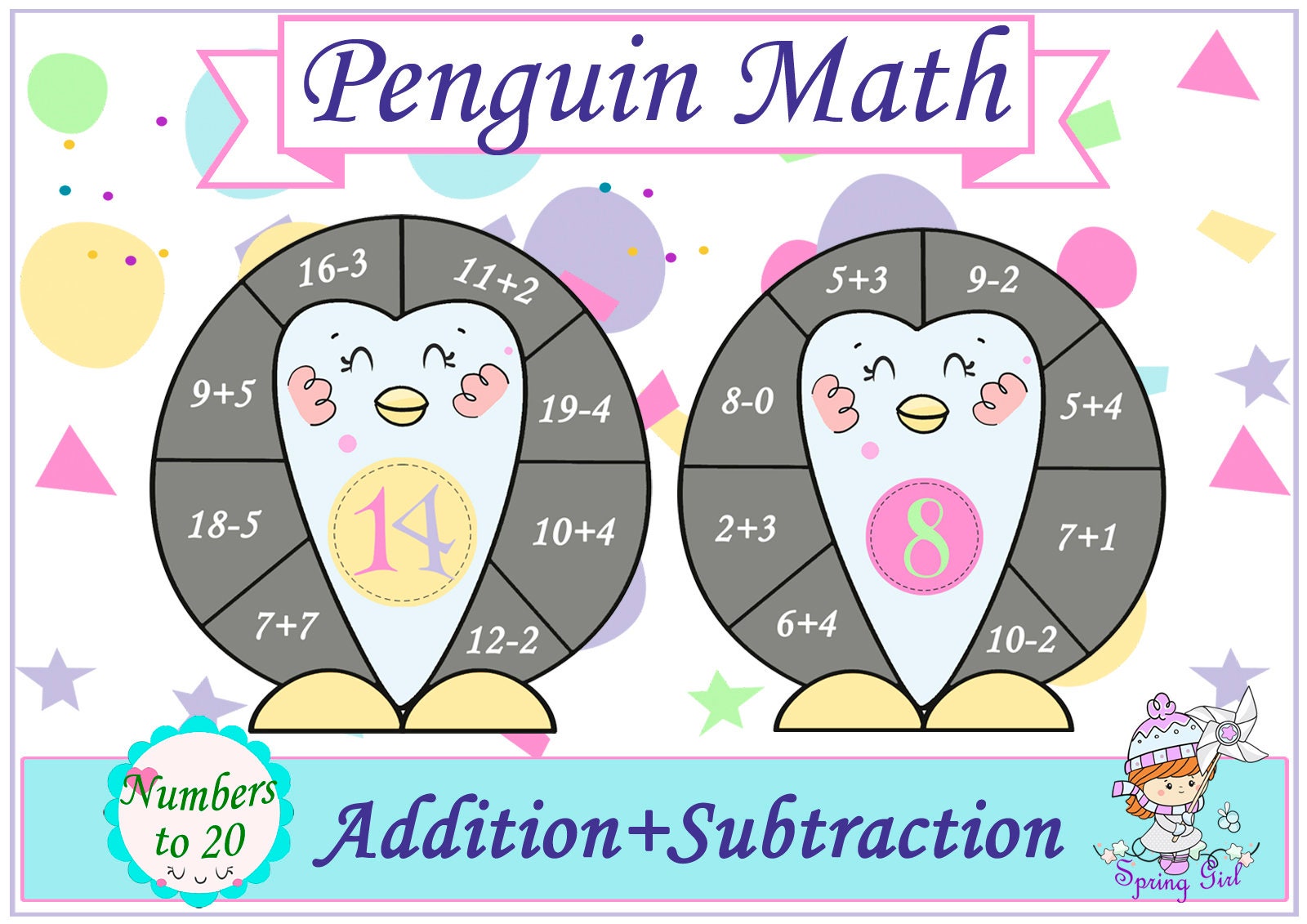 Winter Penguins Counting Cards • Penguins Clip Cards •winter Theme ...