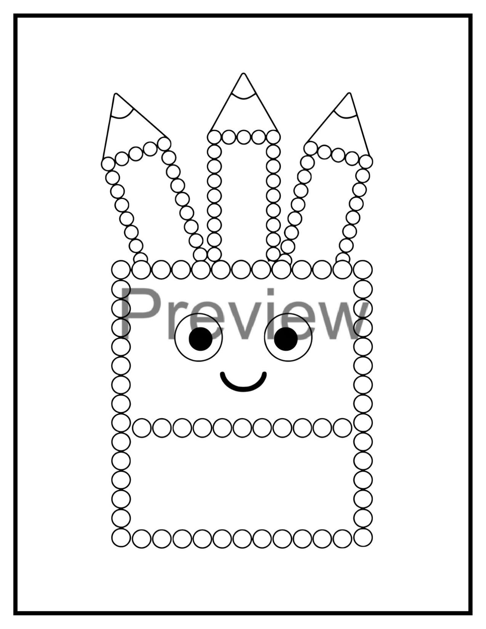 Q-tip Painting Worksheets | Back to School Dot Art for Preschool ...